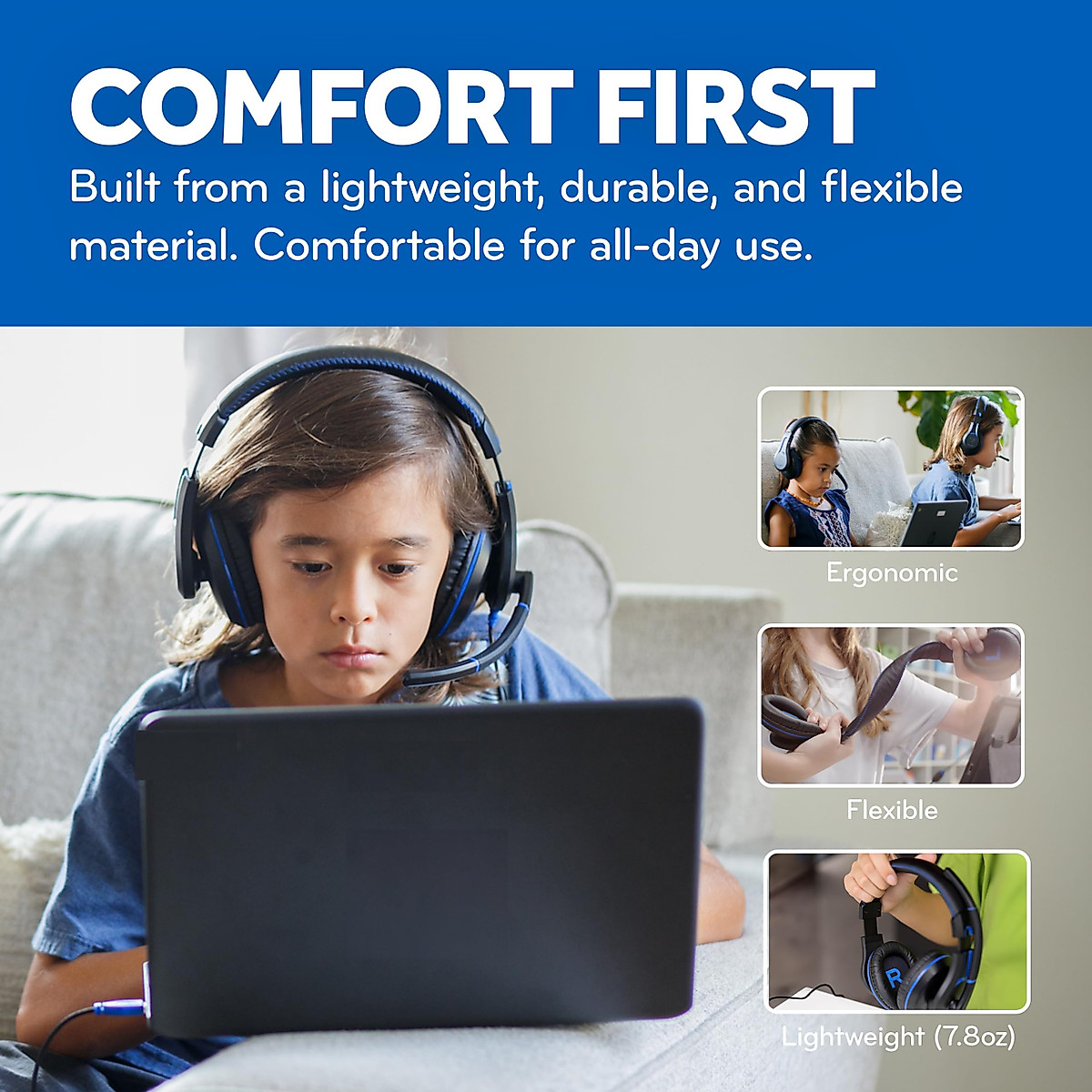 ThinkWrite Technologies / TWT Audio Duro, TW210 (2nd Gen) | Premium Over-Ear Wired Black Headset with Noise Reducing Microphone (3.5mm Jack)