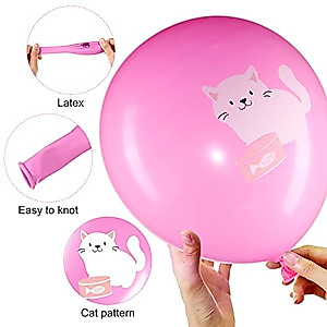 36 Pcs Cat Theme Party Latex Balloons Animal Cat Print Decorations Cartoon Cat Party Favors for Boy Girls Cat Kitty Theme Birthday Party Decorations Supplies, 12 Inches(Cartoon Style)