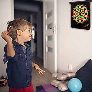 Yalis Magnetic Darts 12 Packs, Replacement Dart for Magnet Dartboard, Safety Plastic Darts for Target Game, Red Yellow Green and Blue