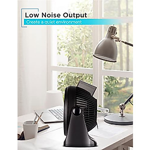 BLACK+DECKER Turbo Desk Fan – Electric Portable 7 Inch Table Fan with Adjustable Tilt for Quiet Cooling, Black