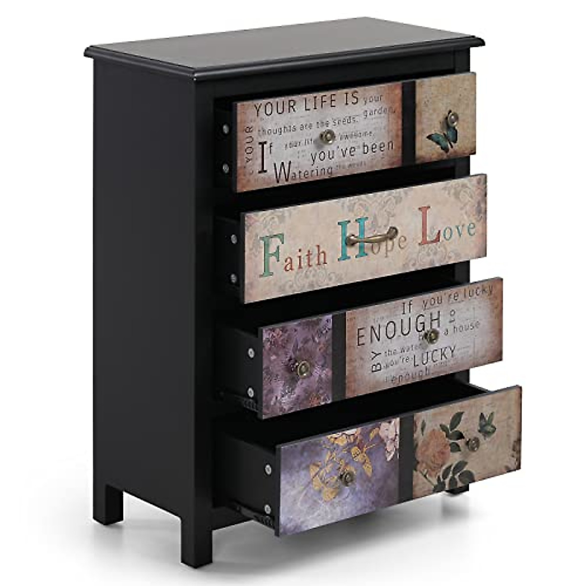 Sophia & William 4-Drawer Dresser Chest of Drawers Accent Storage Cabinet for Closet, Living Room Bedroom