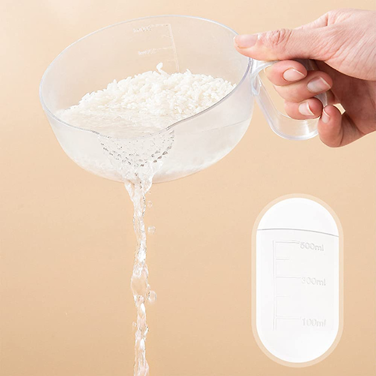 Sweetdecor Rice Storage Container Automatic Rice Dispenser Bucket Compact Sealed Grain Container Measurable Rice Cylinder Household Airtight Food Container for Kitchen with Measuring Cup Gray, 5kg