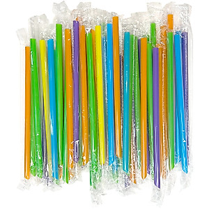 Wrapped Boba Straws (Neon, 100)