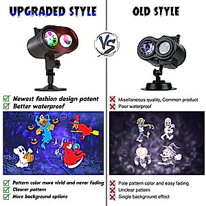 Xmas Thanksgiving Decorations Clearance IP65 Outdoor/Indoor Projector Lights W/18pcs (72 Patterns)Slides & 3D Wave Clouds 2 in 1 Waterproof IP65 for House/Garden/Party/Holiday- 2021Upgraded