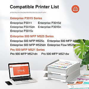 v4ink Compatible CE255X Toner Cartridge Replacement for HP 55X CE255X 55A CE255A 12500 Pages for HP P3015 P3015dn P3015x HP Enterprise Pro 500 MFP M525 M521 M521dn M521dw Printer