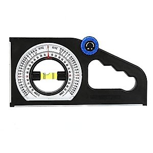 Universal Slope Angle Meter, Dual-Scale Rotary Pitch Finder with Level Vial + Thumb Dial, 0-180 Degree Inclinometer Magnetic Multifunctional Level Protractor