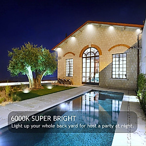 GLW 12V AC or DC LED Flood Light,10W Mini IP65 Waterproof Outdoor Light,900LM,6000K,Daylight White Security Light,80W Halogen Bulb Equivalent