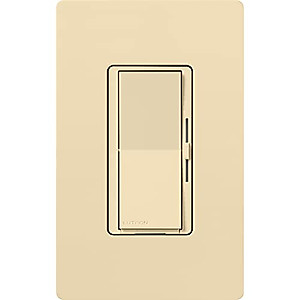 Lutron Diva Smart Dimmer Switch for Caseta Smart Lighting (Lutron Smart Hub Required), for LED Lights, 150 Watt, Single-Pole/3Way, No Neutral Required, DVRF-6L-IV, Ivory