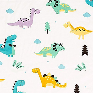 Brandream Dinosaur Crib Bedding Set 3-Piece Babay Boy Nursery Set Woodland Theme | Includes Baby Blanket, Crib Sheet, Crib Bed Skirt