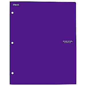 Five Star 2 Pocket Folder, Stay-Put Folder, Plastic, Folders with Pockets, Color Selected for You, 1 Count (33210)