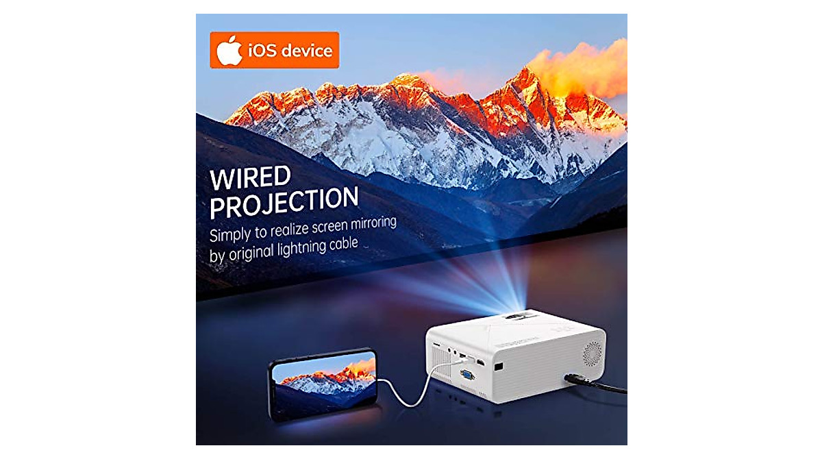Get VIMGO Mini WiFi Projector - 1080P, Portable, 200"
