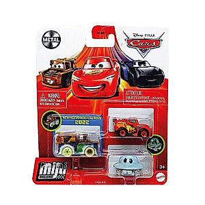 Disney Pixar Cars Mini Racers UFO Mater 3-Pack, UFM Mater, Mator & Lightning McQueen