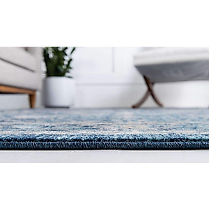 Unique Loom Oslo Collection Area Rug - Osterbro (5' x 8' Rectangle, Navy Blue/ Beige)