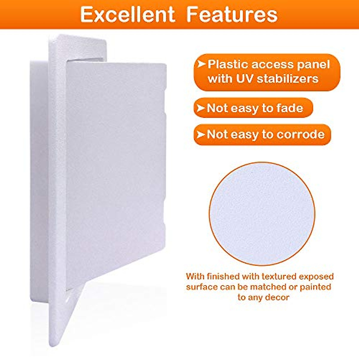 Suteck Plastic Access Panel for Drywall Ceiling 4 x 6 Inch Reinforced Plumbing Wall Access Doors Removable Hinged White