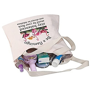 MBMSO Flamingo Gifts Flamingo Tote Bag Flamingo Lover Gifts Pink Flamingo Shopping Bags Be a Flamingo Inspirational Gifts (Be a flamingo TB)