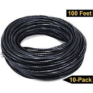 iMBAPrice 3' Cat5e Network Ethernet Patch Cable, 10 Pack, Black (IMBA-CAT5-03BK-10PK)