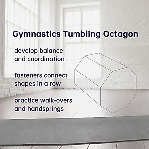 M HI-Mat Octagon Tumbler 24.4" x 28.7" Octagon Gymnastics Mat Skill Shape Handsprings Backbend Somersault Tumbling Trainer for Home Gym Fitness (Purple & Pink)