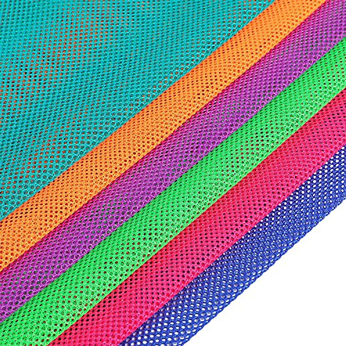 Frienda 6 Pieces Mesh Stuff Sack, 11 x 15 Inch Durable Nylon Mesh Drawstring Laundry Bag for Rinsing Beach Toys, Seashell Collecting, Mesh Bags and Travel (Multicolor)