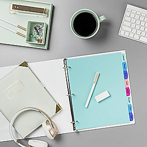 Avery Durable Plastic 8-Tab Write & Erase Big Tab Dividers for 3 Ring Binders, Pastel Brights (16271)