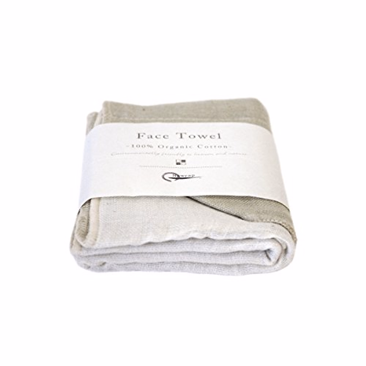 Nawrap 100% Organic Cotton, Face Towel, Green/Ivory