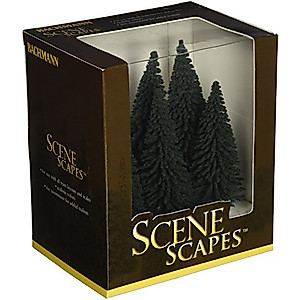 Bachmann Trains - SCENE SCAPES - 5"- 6" PINE TREES (6 per box) - HO Scale