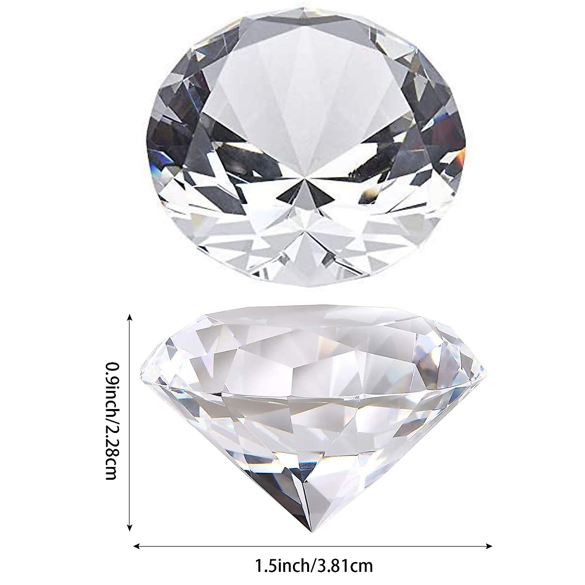 Aulufft 24 Pack Diamond Card Holder Table Number Holder Place Card Holders Acrylic Crystal Diamond Tabletop Card Stands for Party Weddings Table Decoration Clear