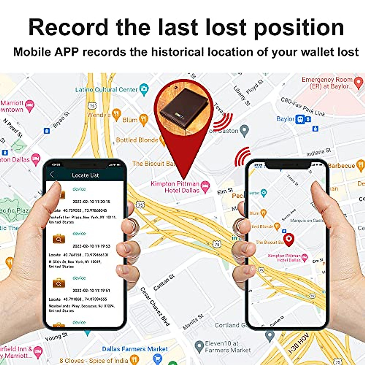 SMART LB Anti-Lost Bluetooth Wallet Tracker & Finder GPS Position Locator Mens Slim Minimalist Credit Card Holder Large Capacity dad Wallet with Zipper Gifts with Box…