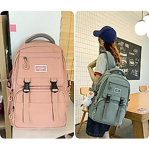 Leaper Water-resistant Laptop Backpacks Lightweight Bag for Women Book bag Casual Daypack Pink