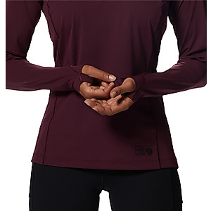 Mountain Hardwear Women's Mountain Stretch Long Sleeve Crew, Cocoa Red, X-Small