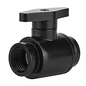 IronBuddy G1/4" Ball Valve Water Shutoff Valve Water Stop Valve for PC Water Cooling System (Black Handle)
