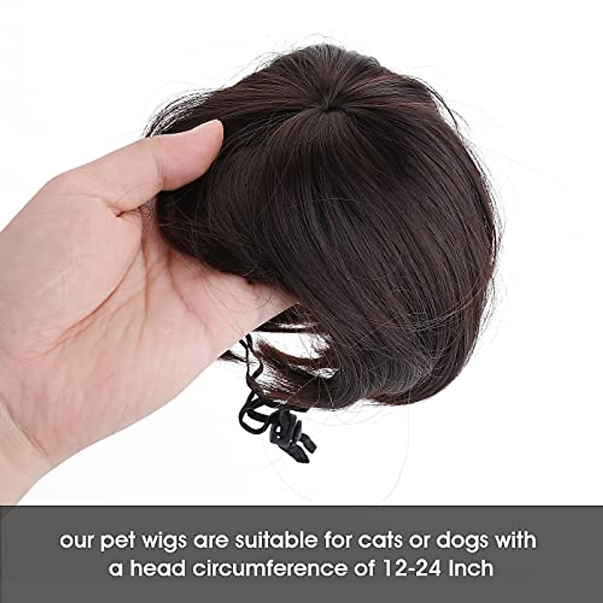 Cobee Funny Dog Cat Cosplay Wig, Pet Wig-Adjustable Costume Pet Funny Headwear Costumes Headgear for Small Medium Large Dog Cat Wigs Dress Up Decorations for Halloween, Christmas, Parties, Festivals