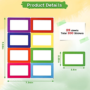 Pacific Mailer Name Tag Stickers Label Stickers Name Stickers for School Office Home Meeting [200 Labels, 3.5" x 2.25"]