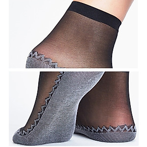 AOUBAS Women's 10 Pairs Silky Thin Nylon Short Ankle Socks