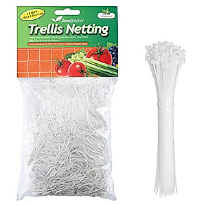 Seedfactor 5 x 15 ft. Plant Trellis Netting, Heavy-Duty Polyester Grow Net, Garden Trellis Netting with Square Mesh for Climbing Plants, Vegetables, Fruits, and Flowers, 1-Pack