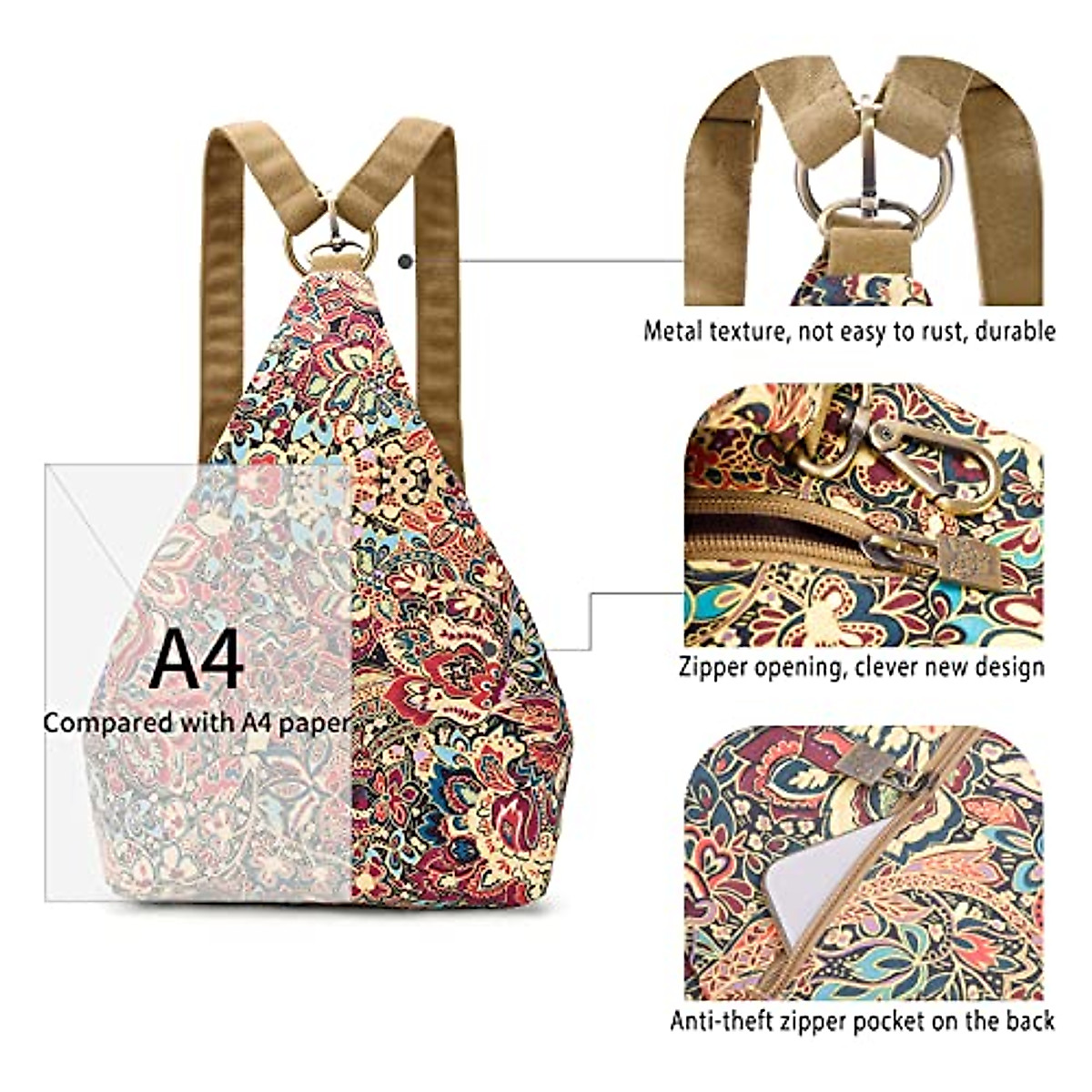 Black Butterfly Premium Backpack for Women, Bohemia Style Casual Daypack Backpack, Fashion, Light and Small (01-yellow)