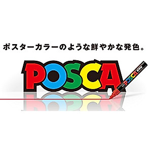 Mitsubishi Pencil Posca PC5M.3 Water-Based Pen, Medium Point, Round Core, 10 Pieces