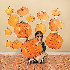Jumbo Pumpkins Classroom Cutouts - 50 Realistic Looking Pieces in 5 Sizes - Fall Classroom Decor and Teacher Supplies