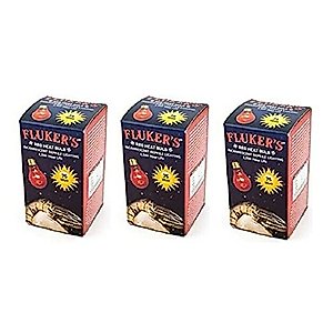 (3 Pack) Fluker's Red Heat Bulbs for Reptiles 75 watt