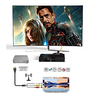 FAWETTY HDMI to RCA Cable, 1080P 5ft/1.5m HDMI Male to 3-RCA Video Audio AV Cable Connector Adapter Transmitter for TV HDTV DVD