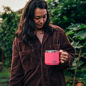 YETI Rambler 14 oz Mug, Vacuum Insulated, Stainless Steel with MagSlider Lid, Tropical Pink