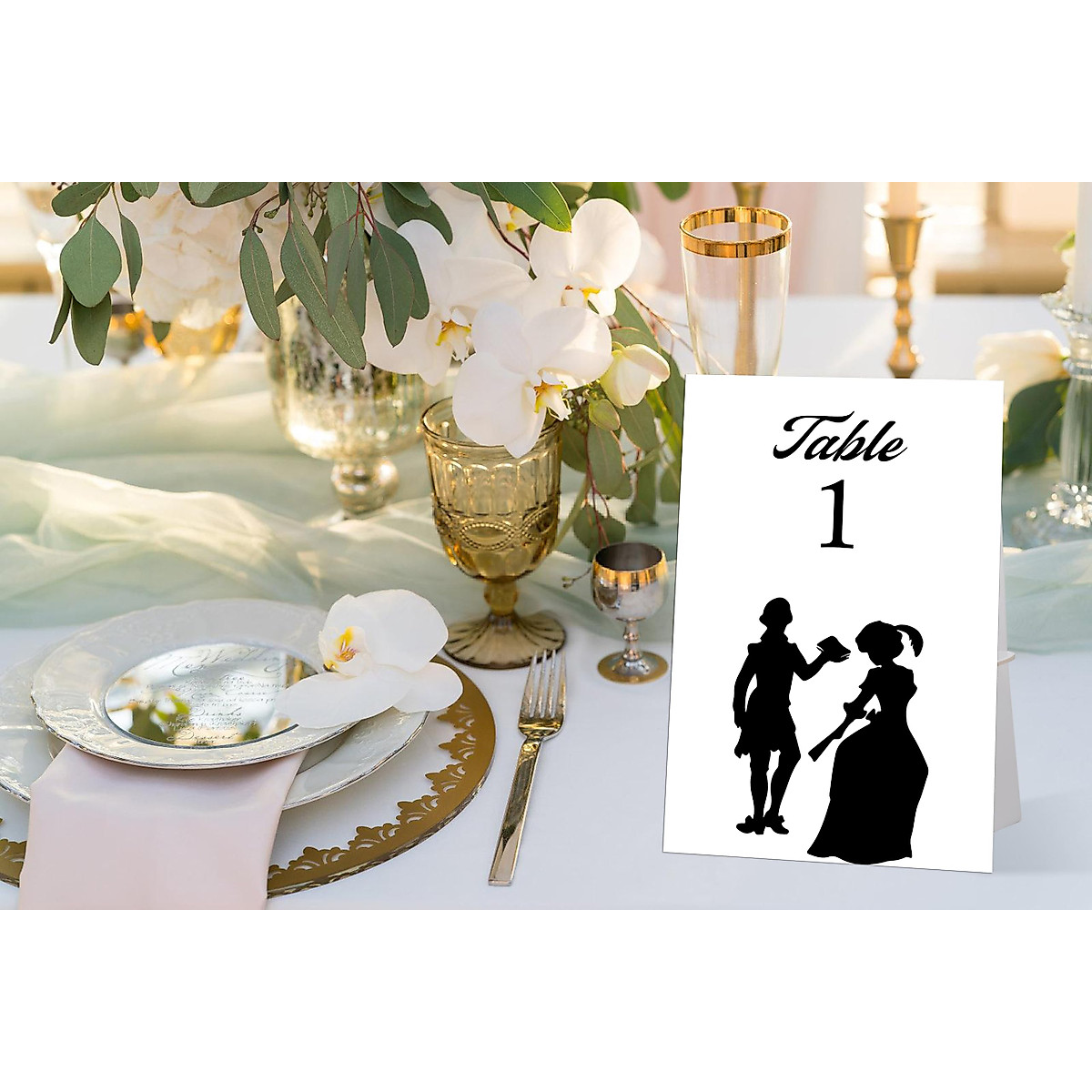 Cartoon Table Numbers 1-20 with Head Table Card & Stands Holders, Elegant 4 x 6 Inch Place Seating Sign for Baby Shower, Wedding Reception, Birthday Party Event Centerpiece Decorations