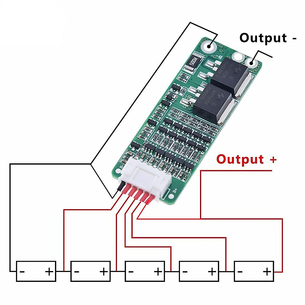 Anmbest 5S 18V 21V 15A 18650 Charger PCB BMS Protection Board, Li-ion Lithium Battery Charger Lipo Cell Module with 6-core Wire