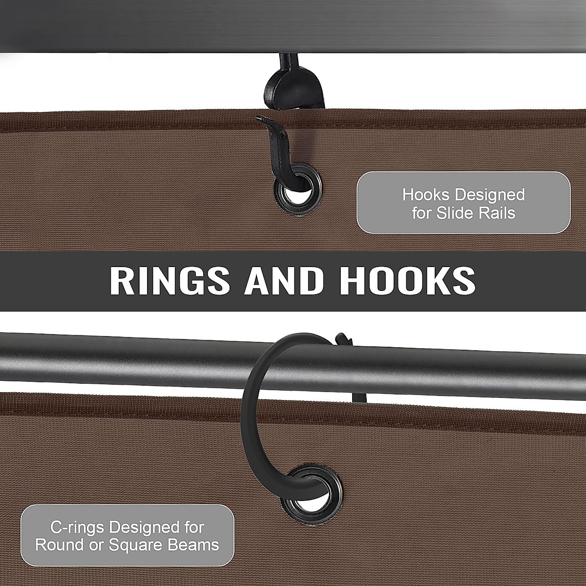 COWVIE 4-Panel 12' x 12' Gazebo Replacement Curtains, Patio Privacy Sidewalls with Double Zipper, Replacement for Outdoor Gazebo Canopy (Curtain Only)