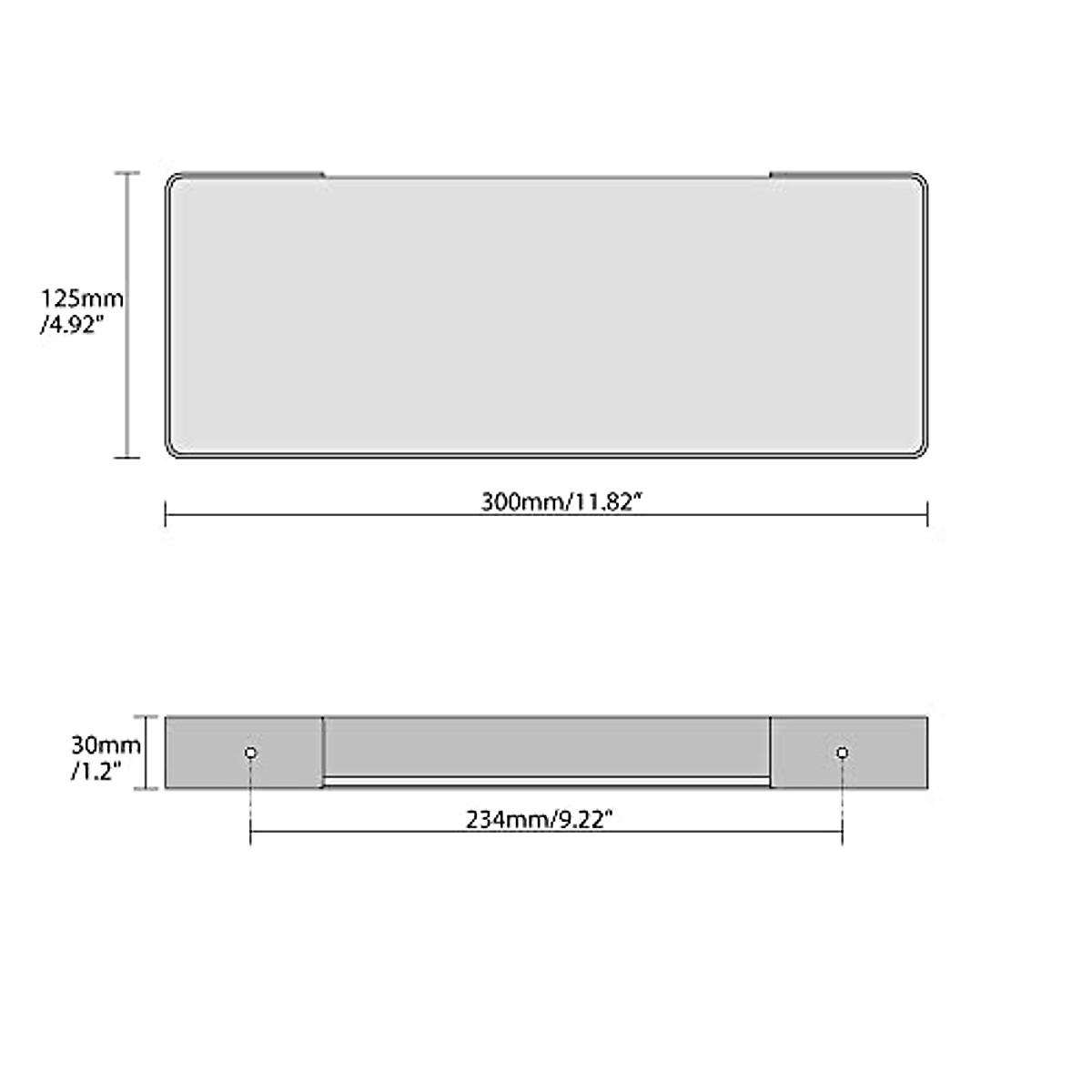 Alise Glass Shelf Bathroom Shelves Wall Mount 12 Inch,GDL3300-G SUS 304 Stainless Steel Brushed Gold Finish