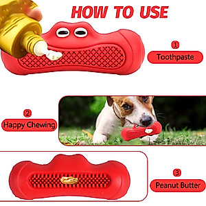FBRAND Dog Chew Toys for Aggressive Chewers, Squeaky Dog Chew Toys 100% Natural Rubber, Beef Flavored Toys for Medium Large Dogs Thicken Durable Pet Dog Gifts Teeth Cleaning and Gum Massage