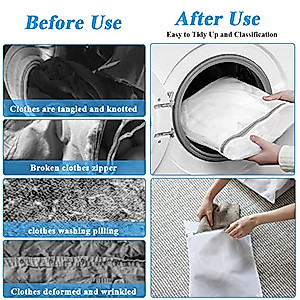 Mesh Laundry Bags, iDeep 3Pcs Durable Reusable Laundry Bags for Delicates with Premium Zipper, 23.6*23.6 inch Washing Bags for Washing Machine, Travel Storage Organize Bag for Clothes,Sheet, Shoes