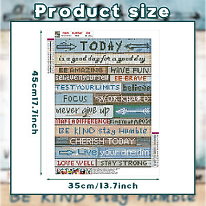 Minatee Excitation Language Inspirational Diamond Art Painting Kits for Adults 5D DIY Kits Diamond Art Painting Crafts for Adults Beginner Home Wall, 14 x 18 Inch