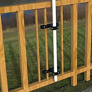 Patio Umbrella Holder - Heavy Duty Outdoor Umbrella Mount Attaches to Railing Maximizing Patio Space, Bench Buddy Umbrella Holder Fixed Clip Umbrella Clamp，2 Pack