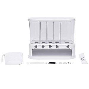 5-Grid Rice Dispenser, Dry Food Grain Dispense Wall Mounted Rice Container Kitchen Rice Storage Box Rice and Grain Storage Container Pantry Organization and Storage Suitable for Rice, Millet