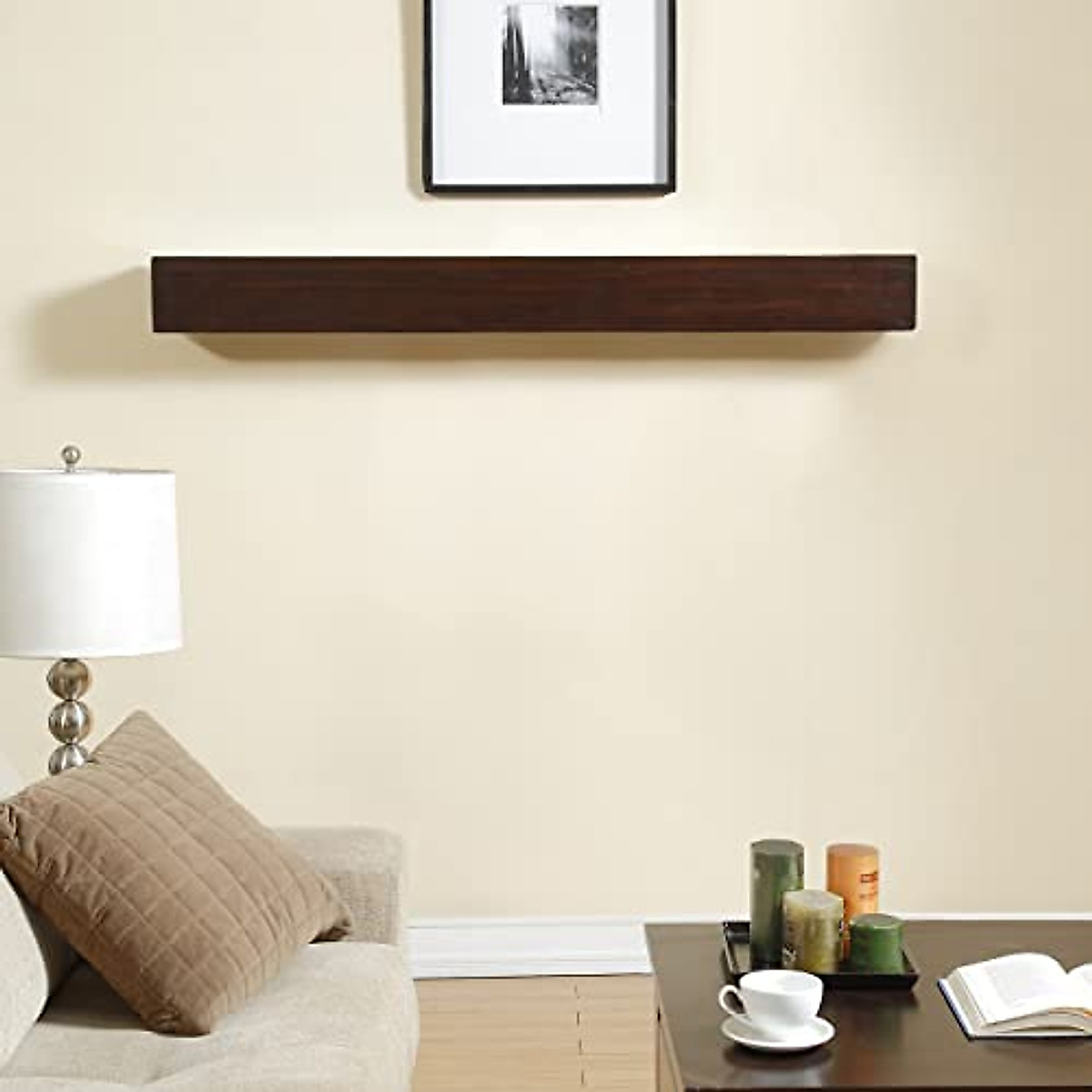 Duluth Forge 60-Inch Fireplace Shelf Mantel with Corbels - Chocolate Finish